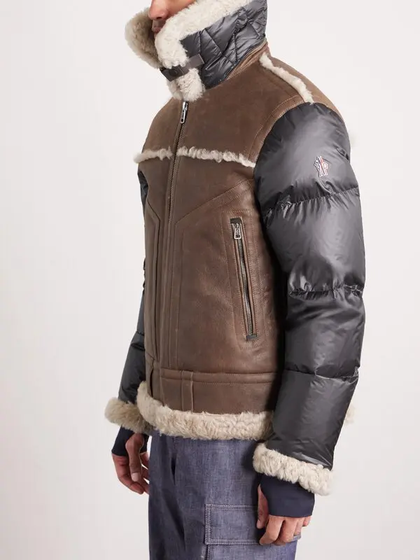Moncler Argens Padded Shearling And Shell Jacket