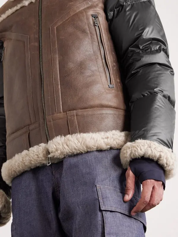 Moncler Argens Padded Shearling And Shell Jacket
