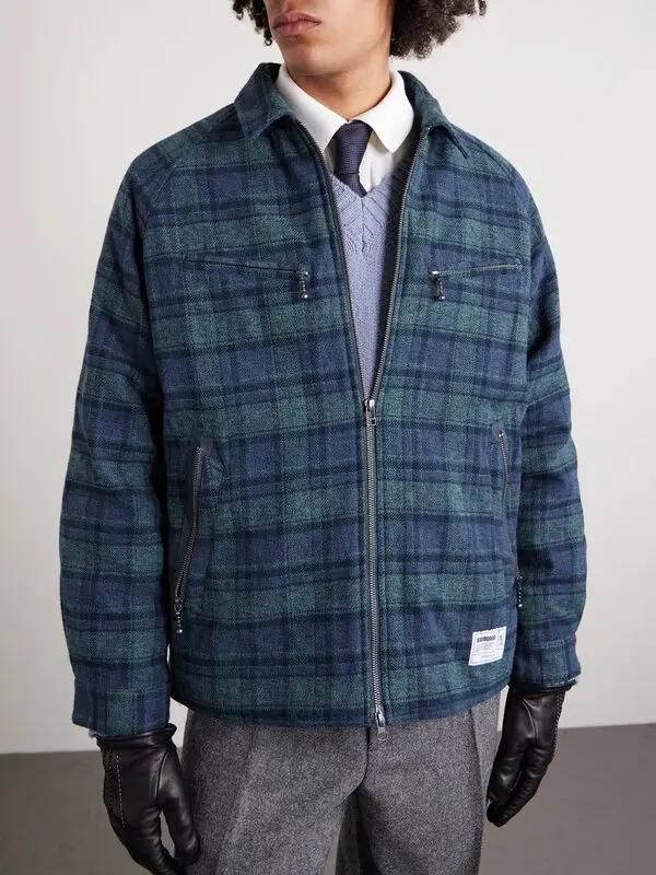 NEIGHBORHOOD Padded Checked Cotton-drill Blouson Jacket