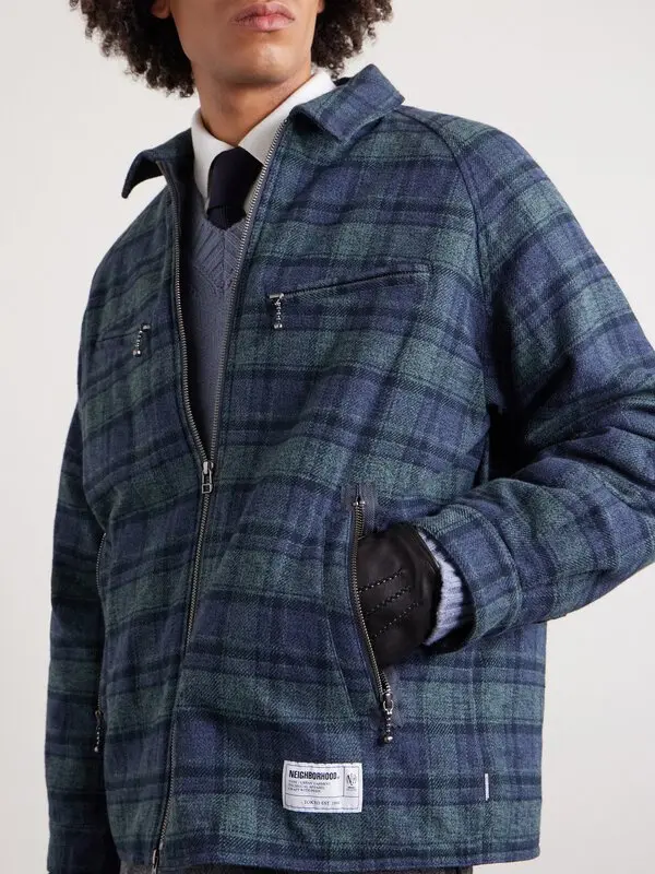 NEIGHBORHOOD Padded Checked Cotton-drill Blouson Jacket