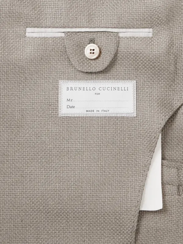 Brunello Cucinelli Silk, Linen And Wool-blend Blazer - Gray