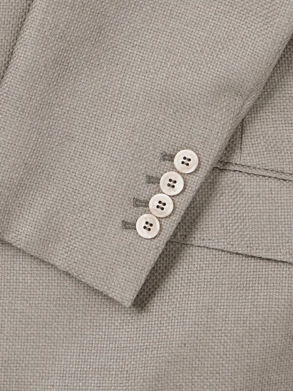 Brunello Cucinelli Silk, Linen And Wool-blend Blazer - Gray