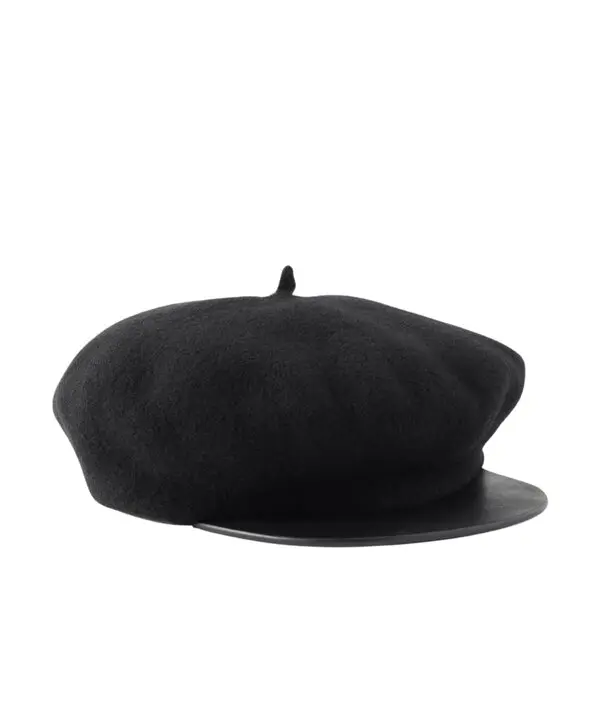 Valentino Garavani Leather-trimmed Wool Cap - Black