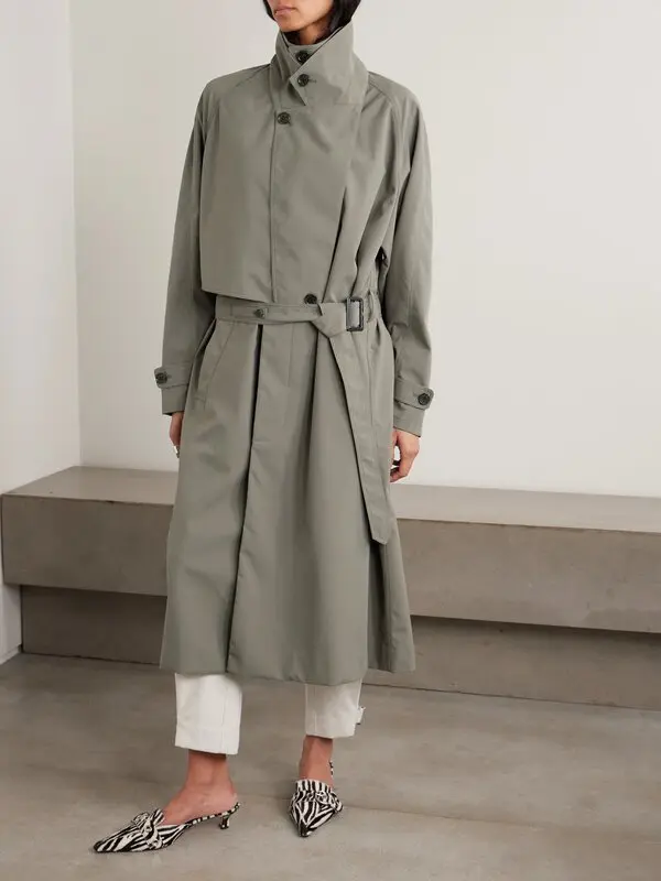 Tibi Frank Belted Layered Trench Coat