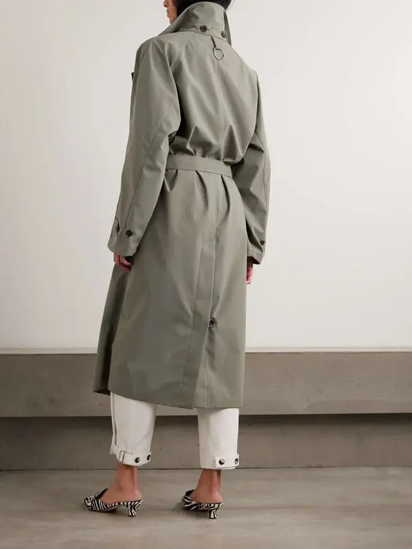 Tibi Frank Belted Layered Trench Coat - Stone