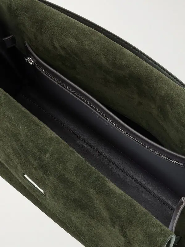 Tory Burch Lee Radziwill Large Suede Shoulder Bag - Green