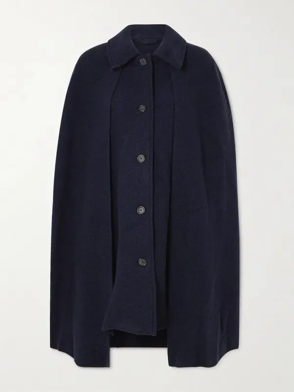 TOTEME Wool-felt Cape Coat - Blue