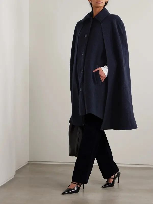 TOTEME Wool-felt Cape Coat - Blue