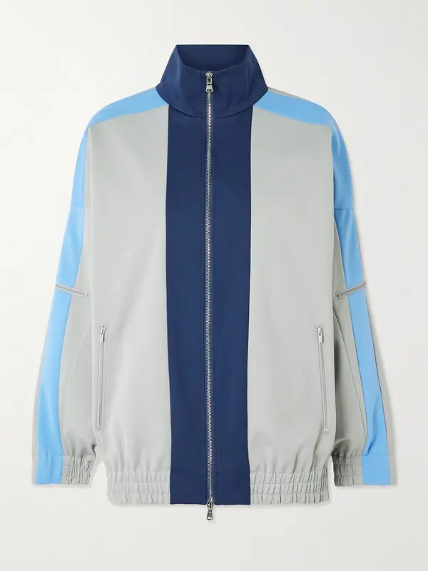 Tibi Color-blocked Jersey Bomber Jacket