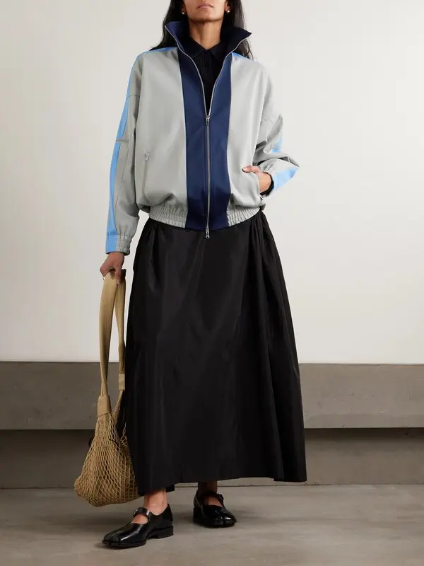 Tibi Color-blocked Jersey Bomber Jacket