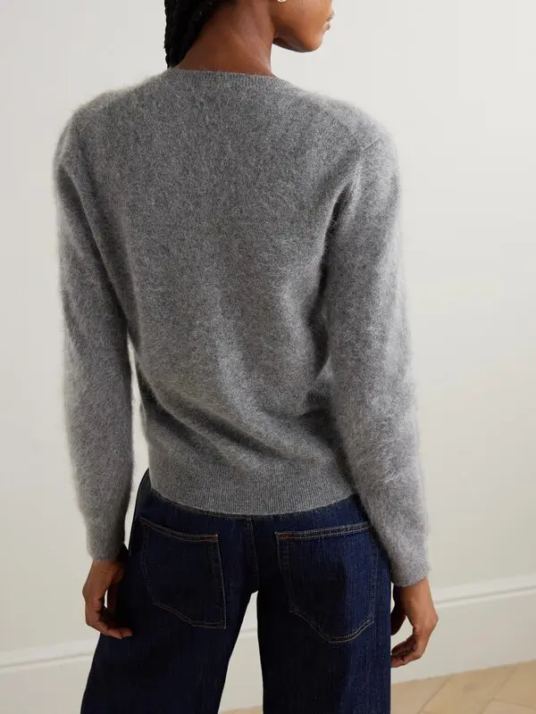 Theory Brushed Cashmere Slim Fit Cardigan - Gray