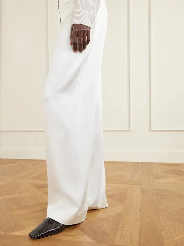 Stella McCartney Satin Wide-leg Trousers - Neutrals