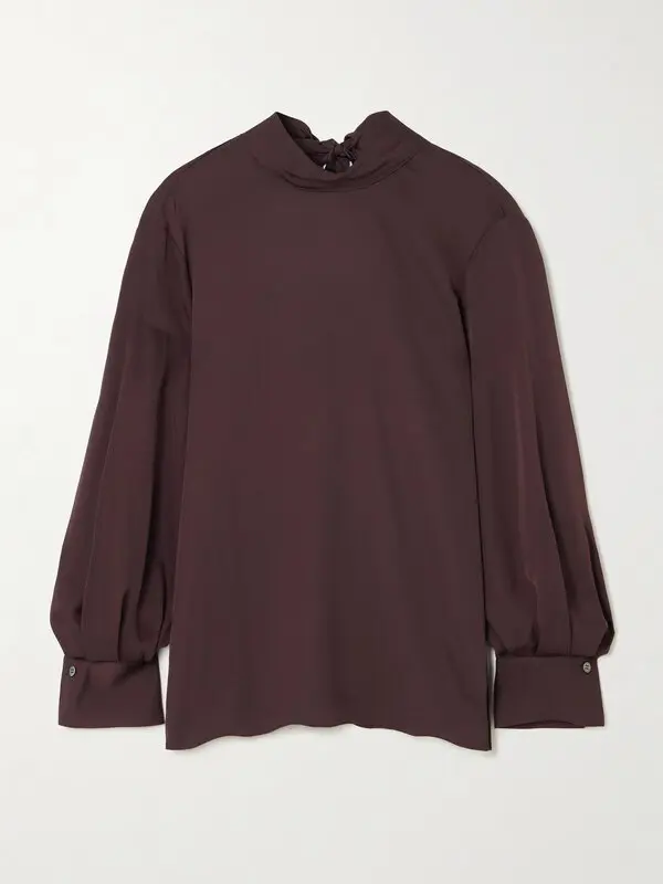 Theory Tie-detailed Silk Blouse - Purple
