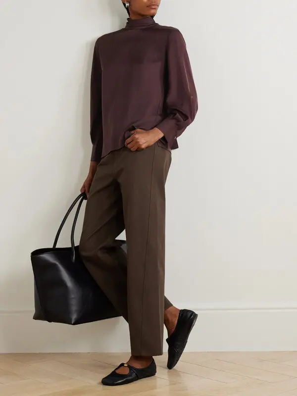 Theory Tie-detailed Silk Blouse - Purple