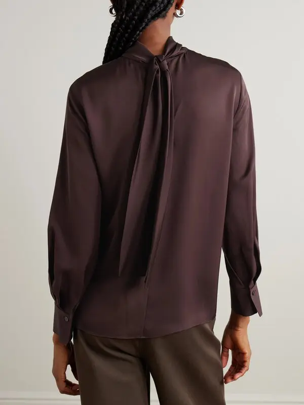 Theory Tie-detailed Silk Blouse - Purple