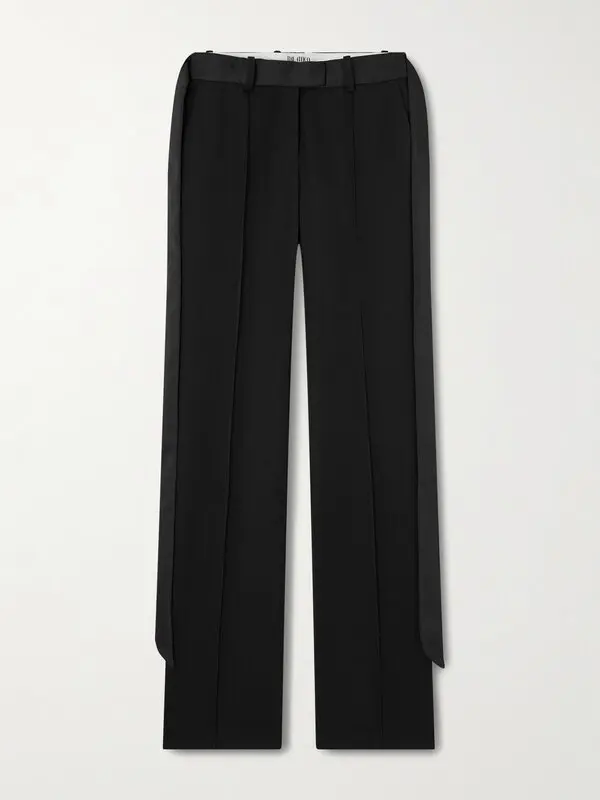 Attico Tie-detailed Wool-twill Pants