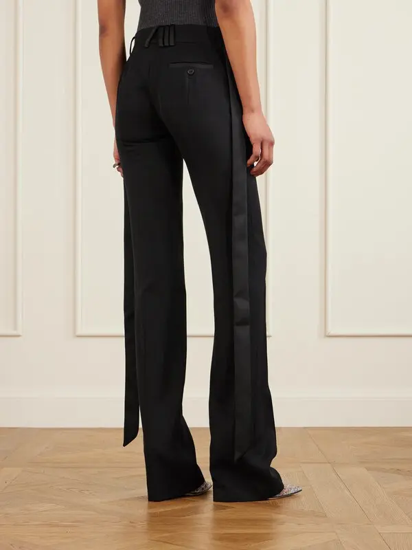 Attico Tie-detailed Wool-twill Pants