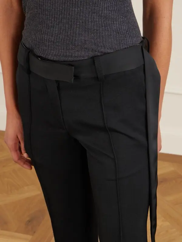 Attico Tie-detailed Wool-twill Pants