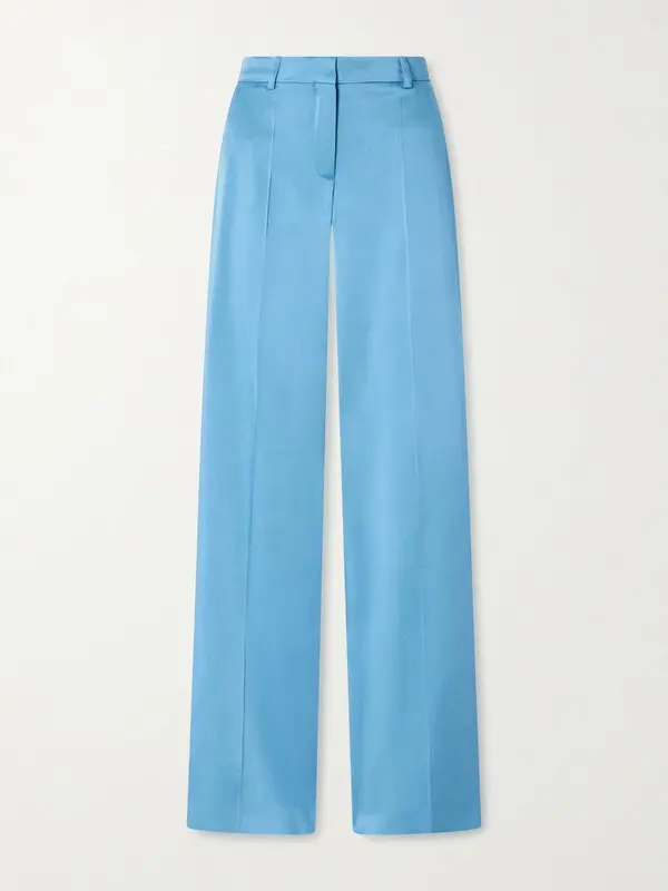 Stella McCartney Satin Wide-leg Trousers - Blue