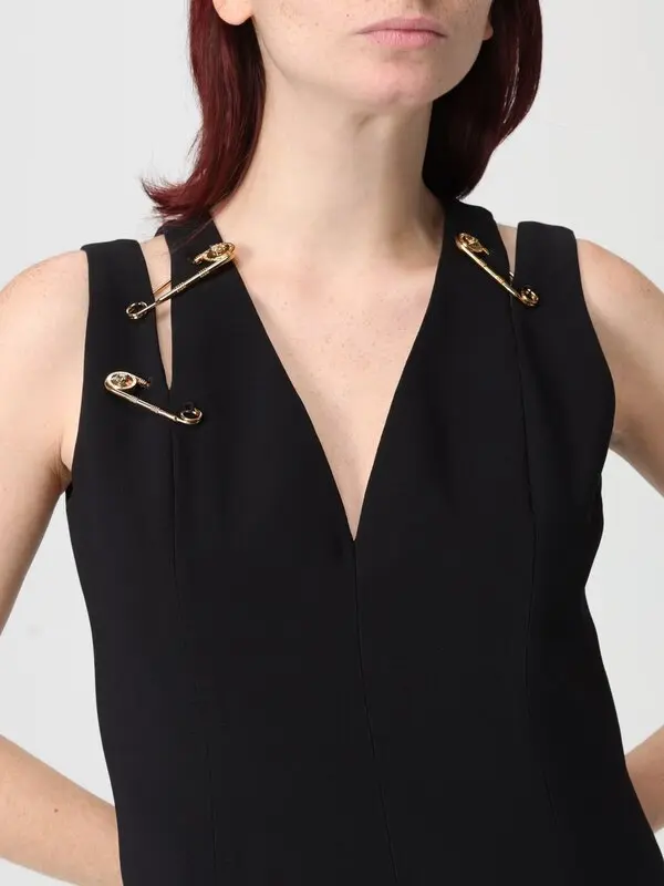 Versace V-neck Sleeveless Midi Dress