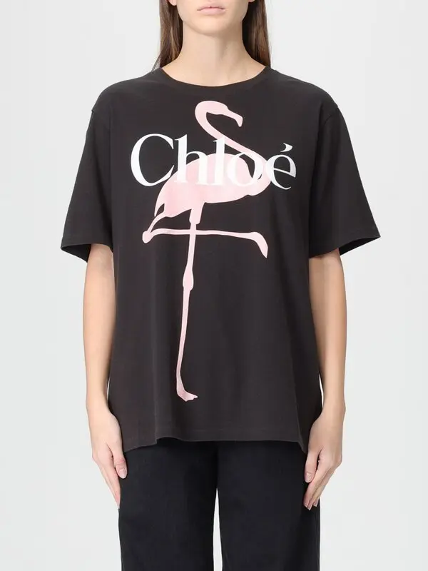 Chloé Flamingo Graphic T-shirt - Black