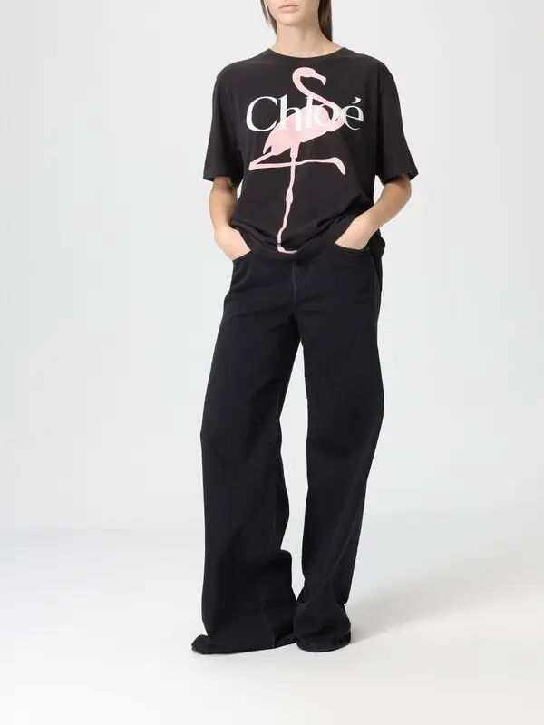 Chloé Flamingo Graphic T-shirt - Black