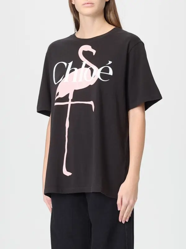 Chloé Flamingo Graphic T-shirt - Black