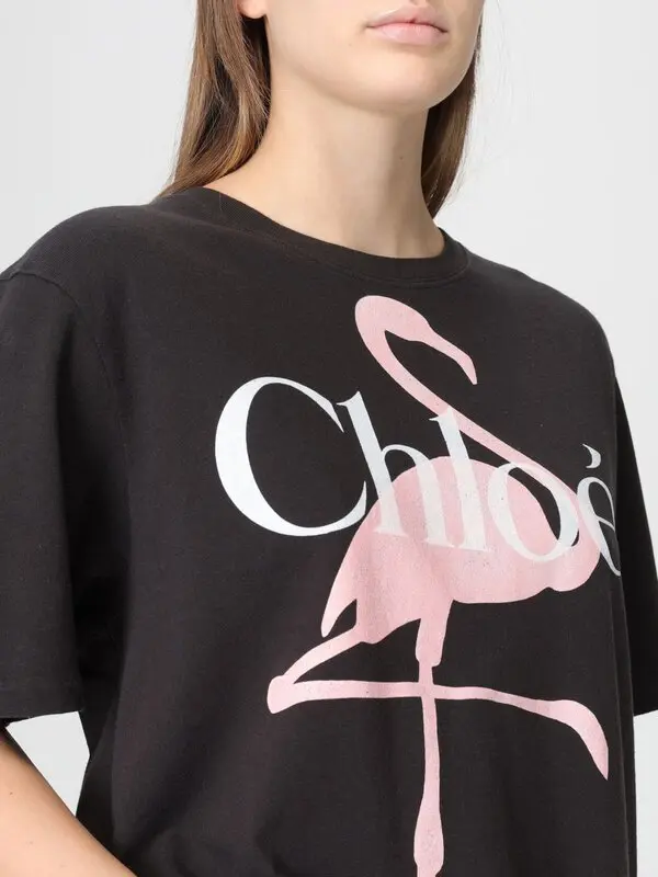 Chloé Flamingo Graphic T-shirt - Black