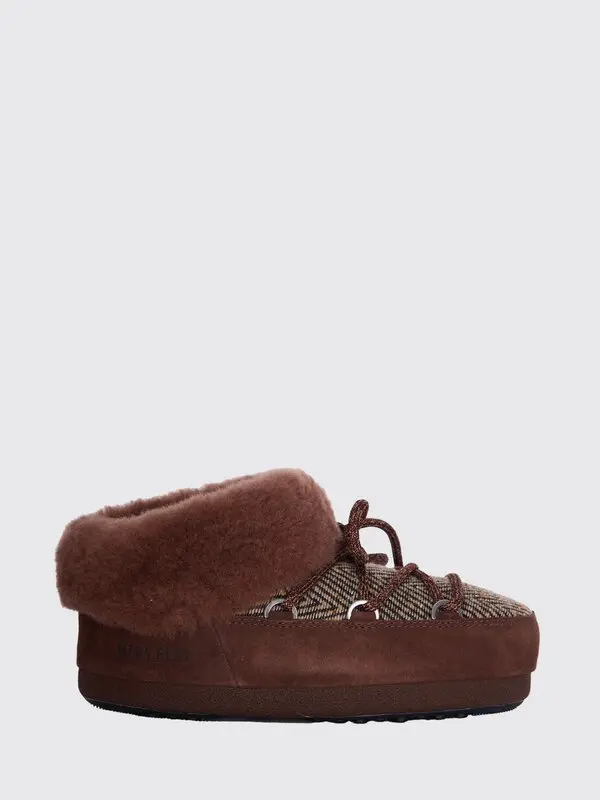 Moon Boot Shearling Trimmed Boots - Cocoa