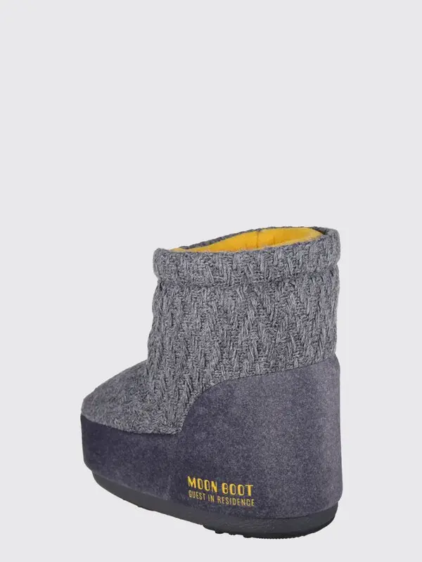 Moon Boot Textured Knit Ankle Boots - Grey