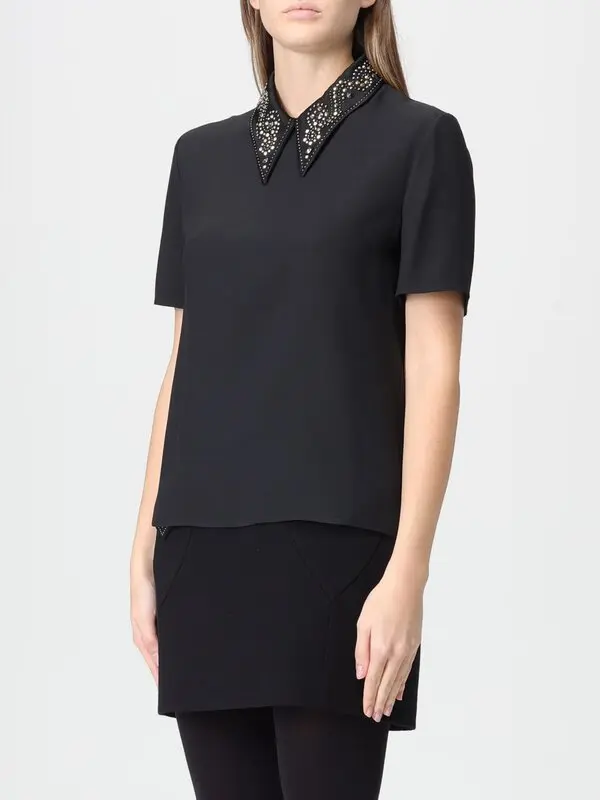 Versace Embellished Collar Top