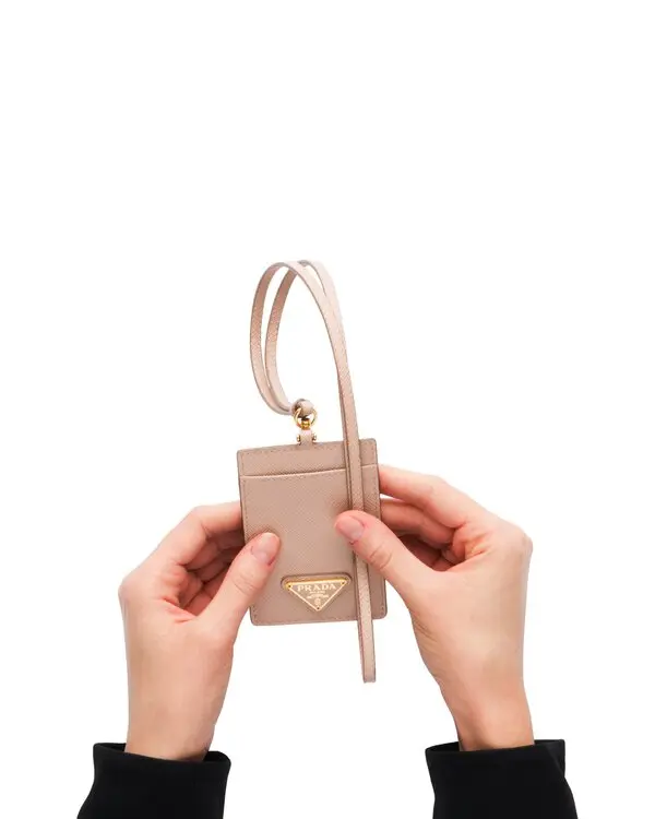 Prada Saffiano Leather Badge Holder - Pink