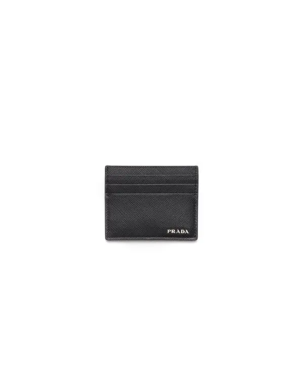 Prada Saffiano Leather Card Holder - Black