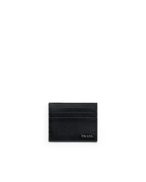 Prada Saffiano Leather Card Holder - Black