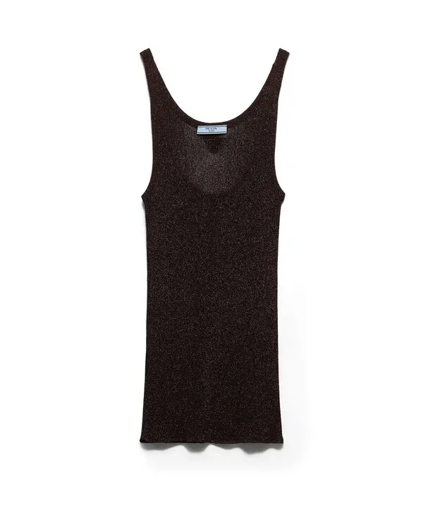 Prada Lamé Tank Top - Brown