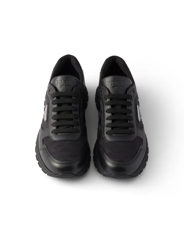 Prada Prax 2.0 Re-nylon And Leather Sneakers - Black