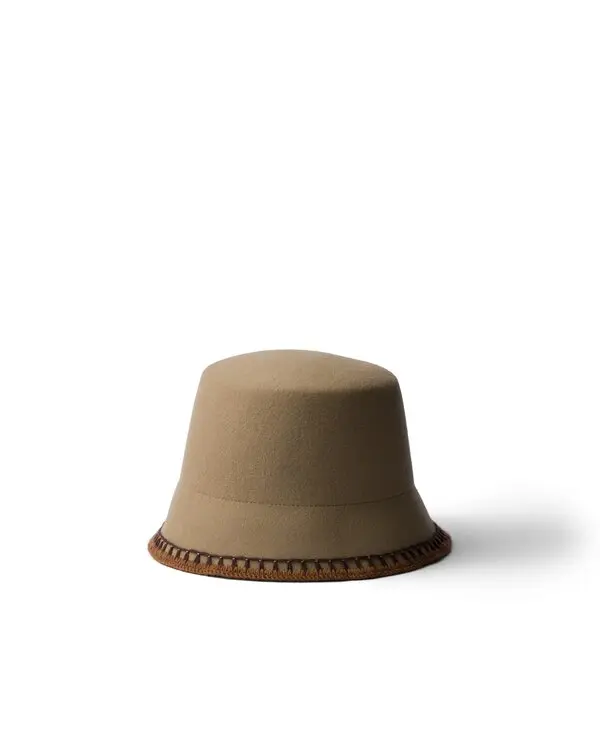 Prada Felt Bucket Hat - Brown
