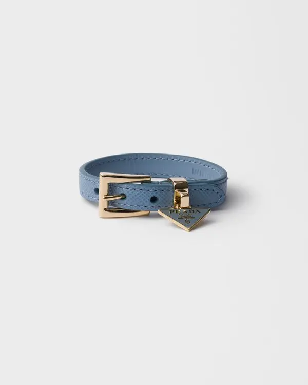 Prada Saffiano Leather Bracelet - Astral Blue