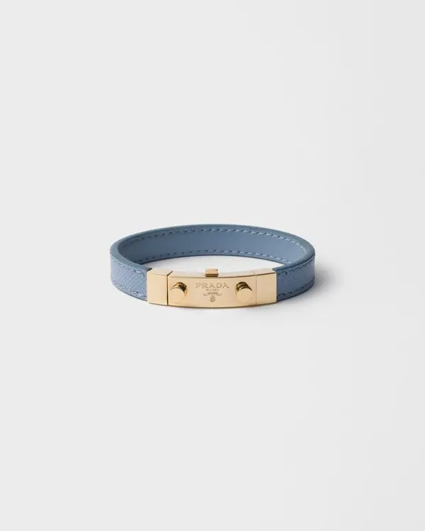 Prada Saffiano Leather Bracelet - Astral Blue