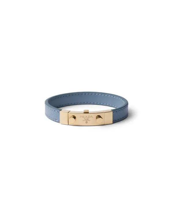 Prada Saffiano Leather Bracelet - Light Blue