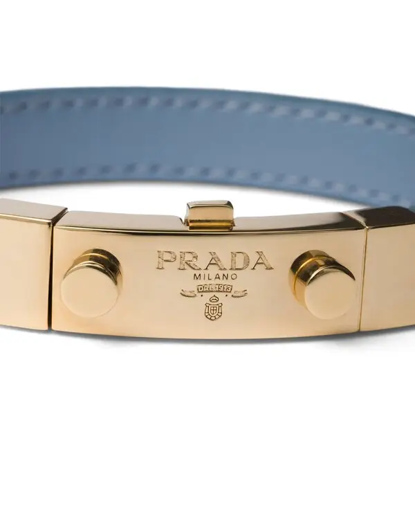 Prada Saffiano Leather Bracelet - Light Blue