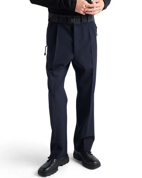Prada Wool Pants With Technical Details