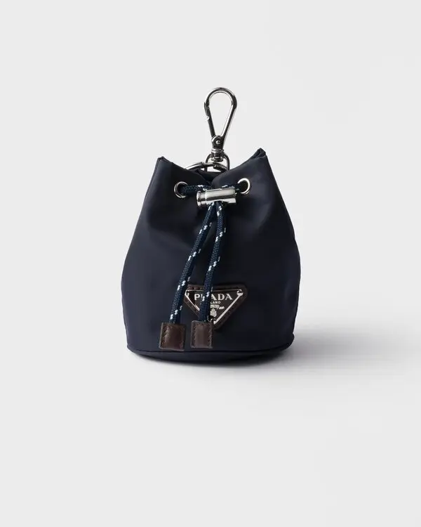 Prada Re-nylon Keychain Charm - Navy