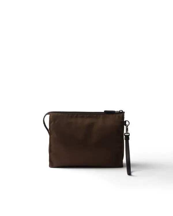 Prada Re-nylon And Saffiano Leather Necessaire - Brown
