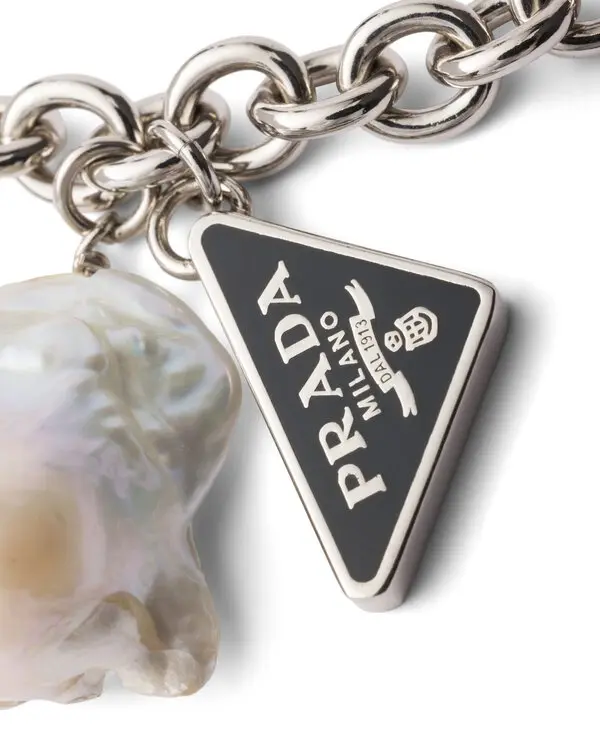 Prada Metal Necklace With Pearl