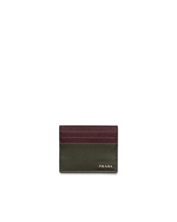 Prada Saffiano Leather Card Holder - Green