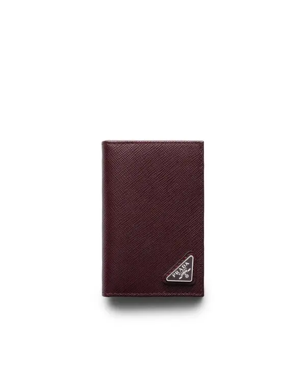 Prada Saffiano Leather Card Holder - Red