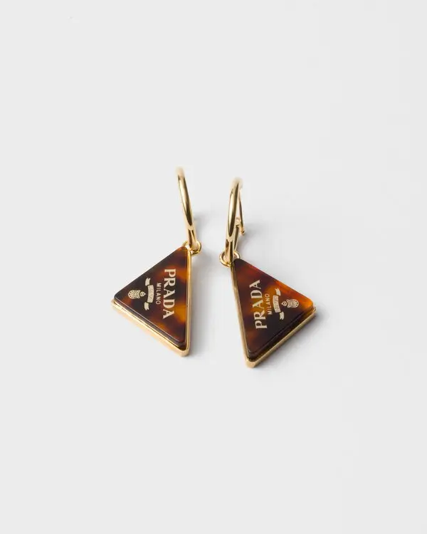 Prada Plexiglass Earrings - Honey/tortoiseshell