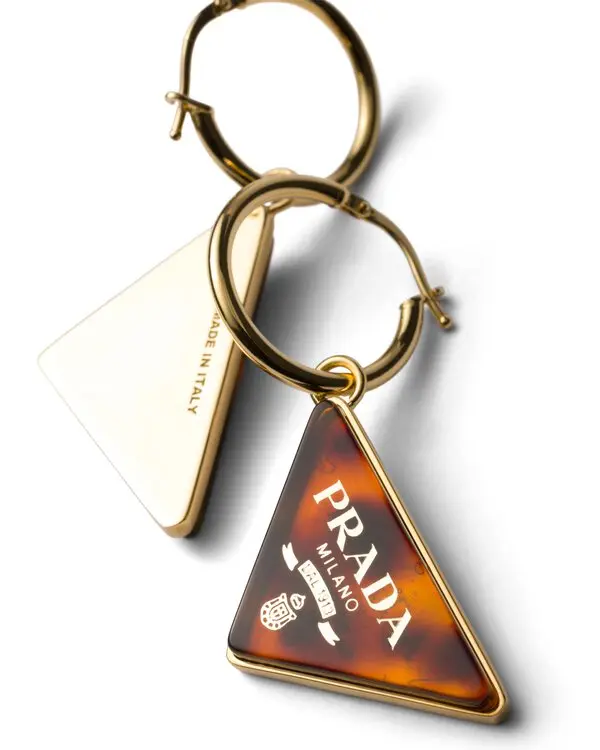 Prada Tortoiseshell Motif Hoop Earrings