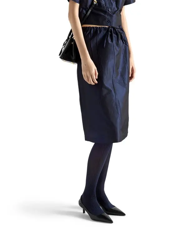 Prada Taffeta Midi-skirt - Blue